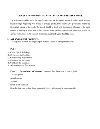 Summer Project Format Kalinga management project | PDF
