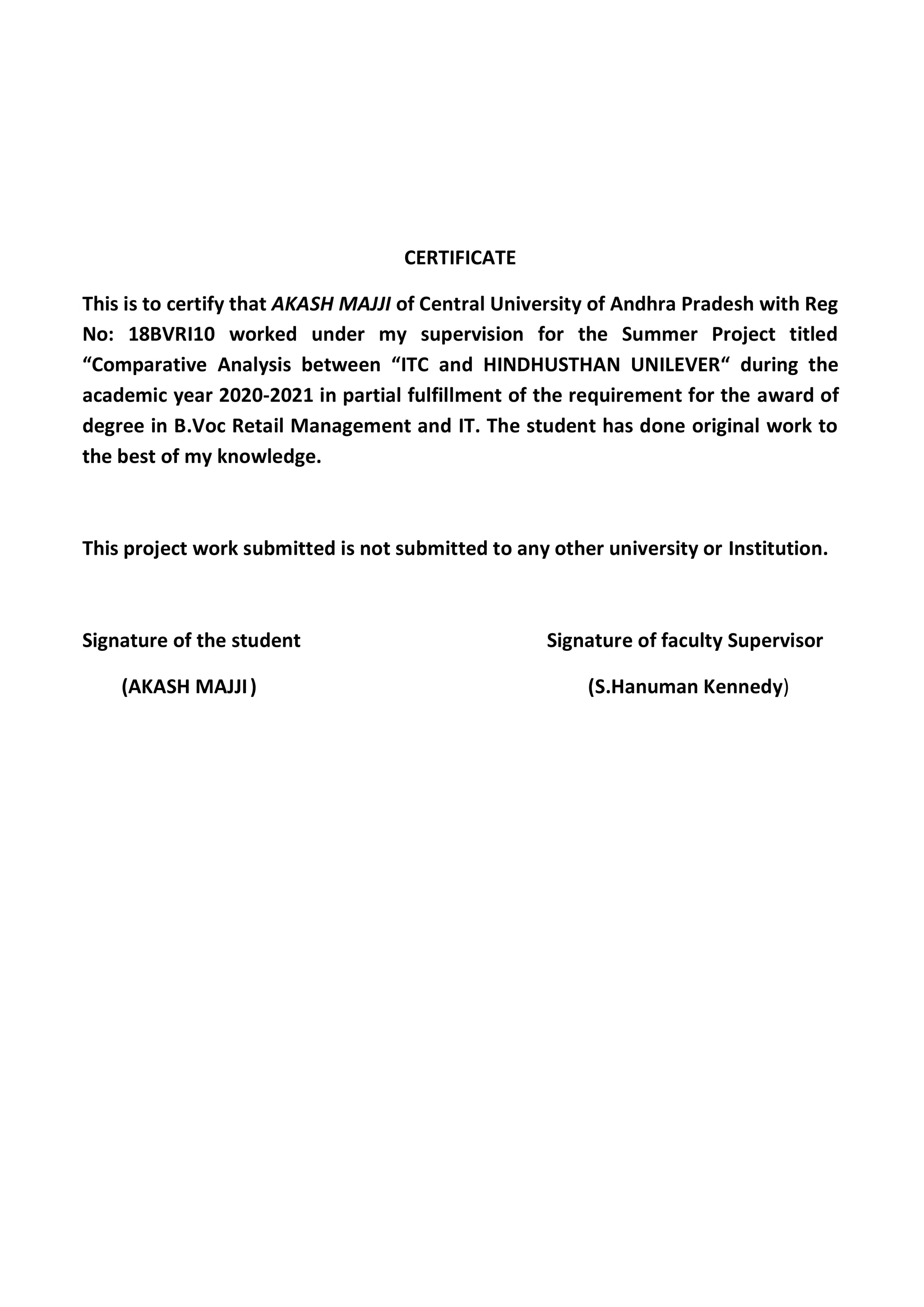COMPARATIVE ANALYSIS BETWEEN ITC AND HUL | PDF