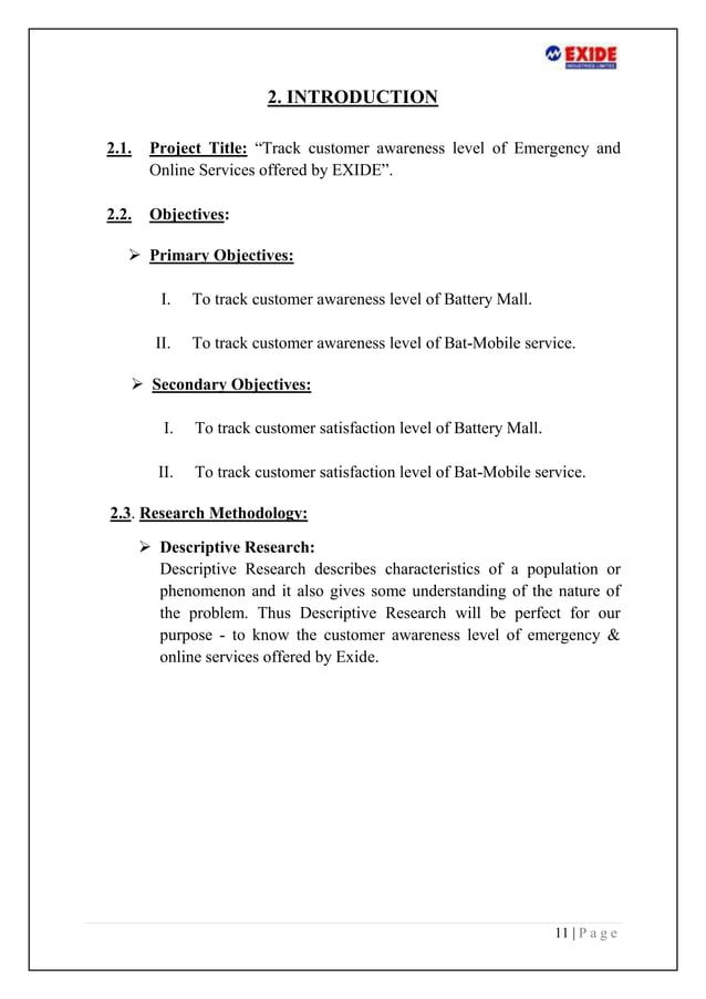 Summer project report@EXIDE INDUSTRIES PVT. LTD. | DOCX