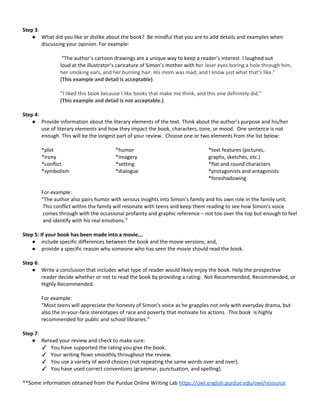 English 1 Summer Reading Assignment | PDF