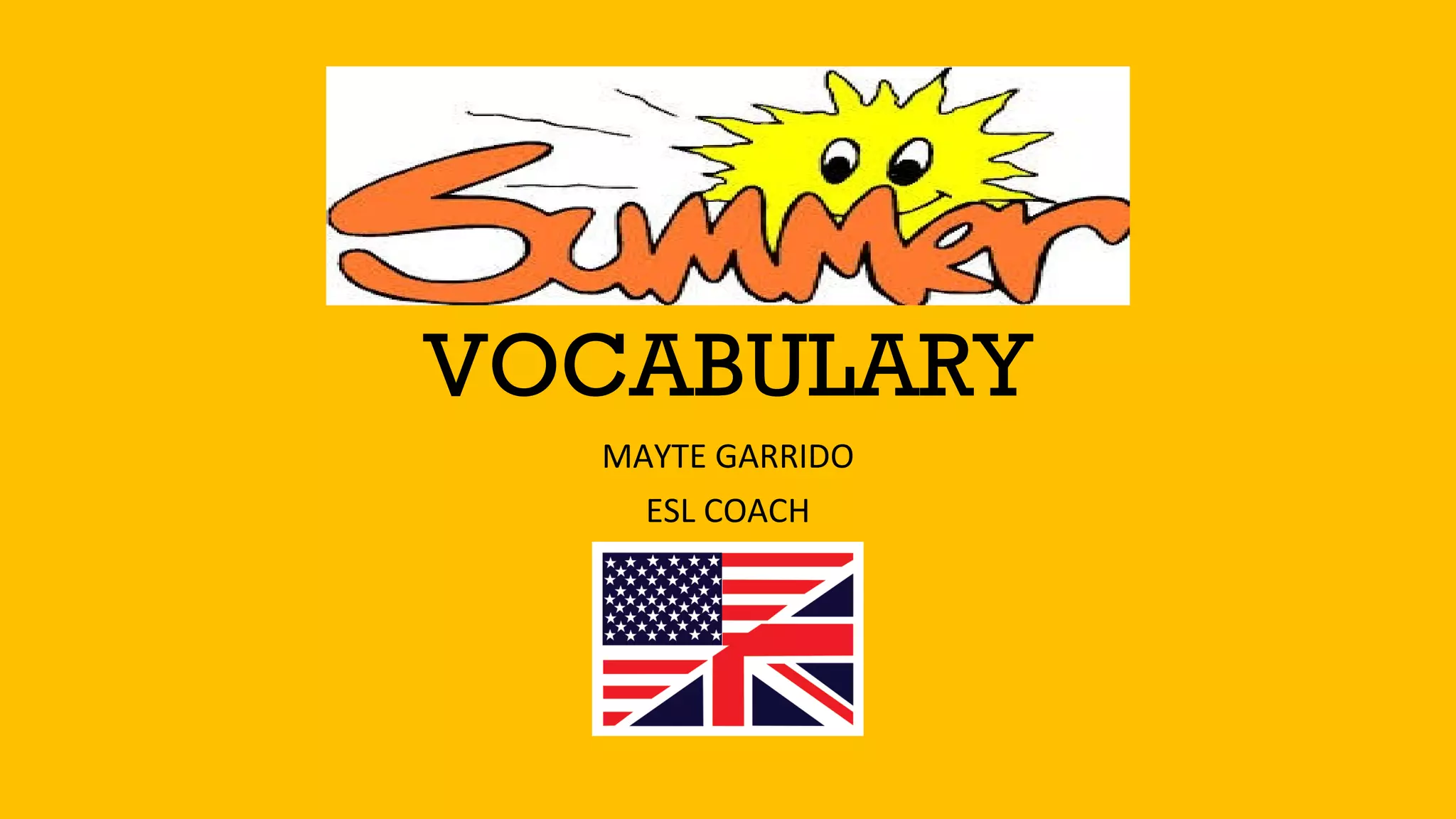 Summer Vocabulary and Expressions | PPT