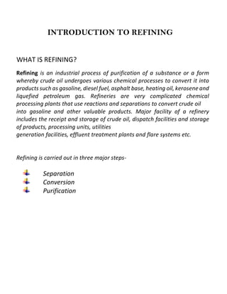 mad institute refinery summer report in kar group | PDF