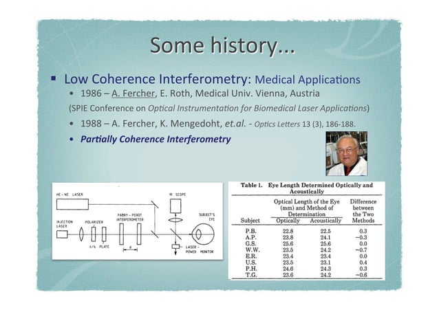 Low Coherence Interferometry: From Sensor Multiplexing to Biomedical Imaging | PDF | Physics ...
