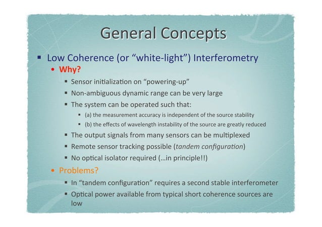 Low Coherence Interferometry: From Sensor Multiplexing to Biomedical Imaging | PDF | Physics ...
