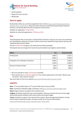 Summer School on Social Banking 2011_outline_100714 | PDF