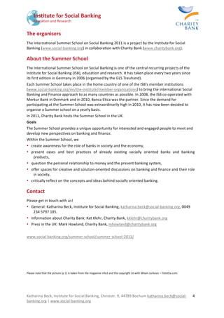 Summer School on Social Banking 2011_outline_100714 | PDF