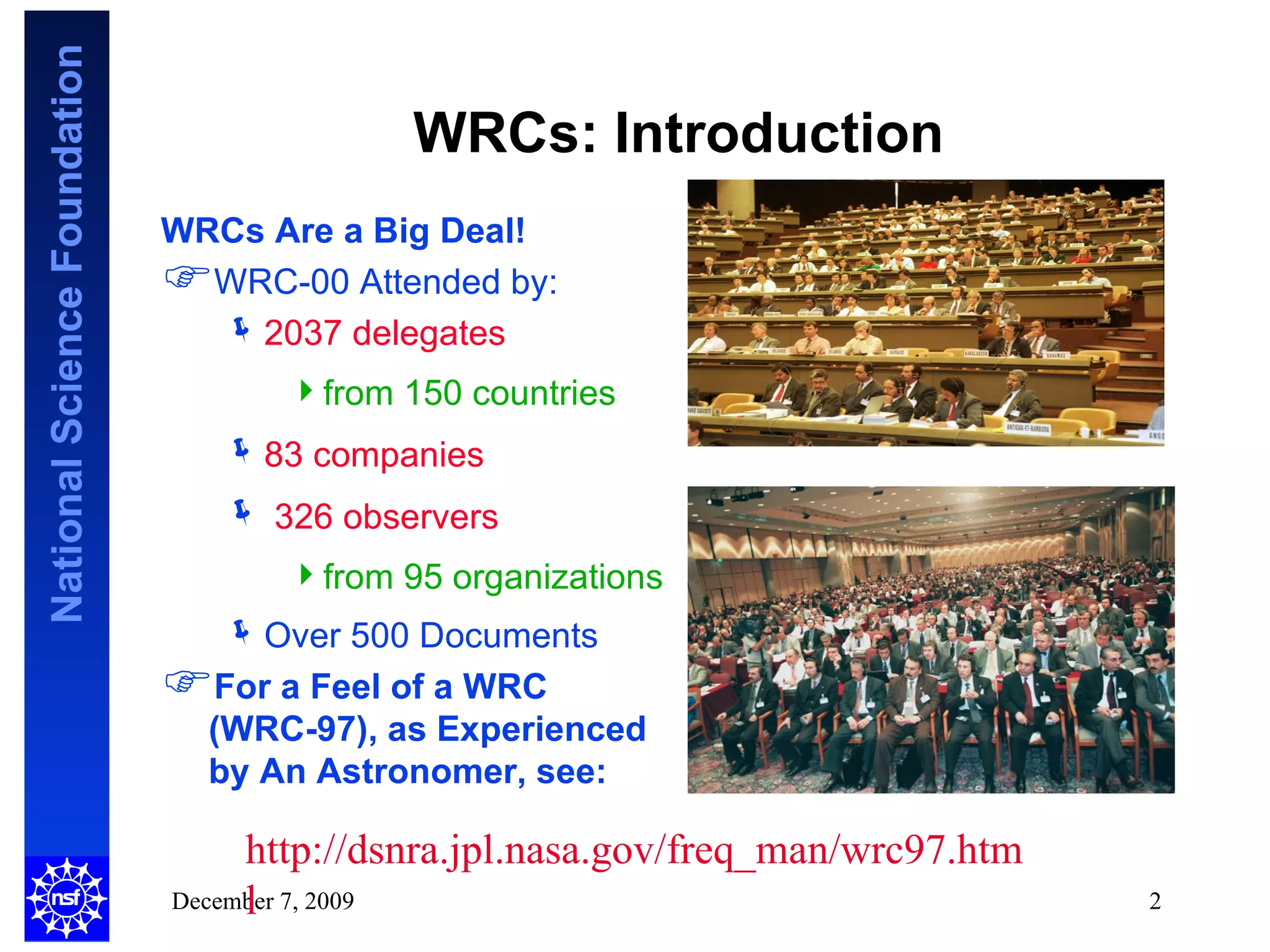 World Radiocommunication Conferences (WRCs) | PPT