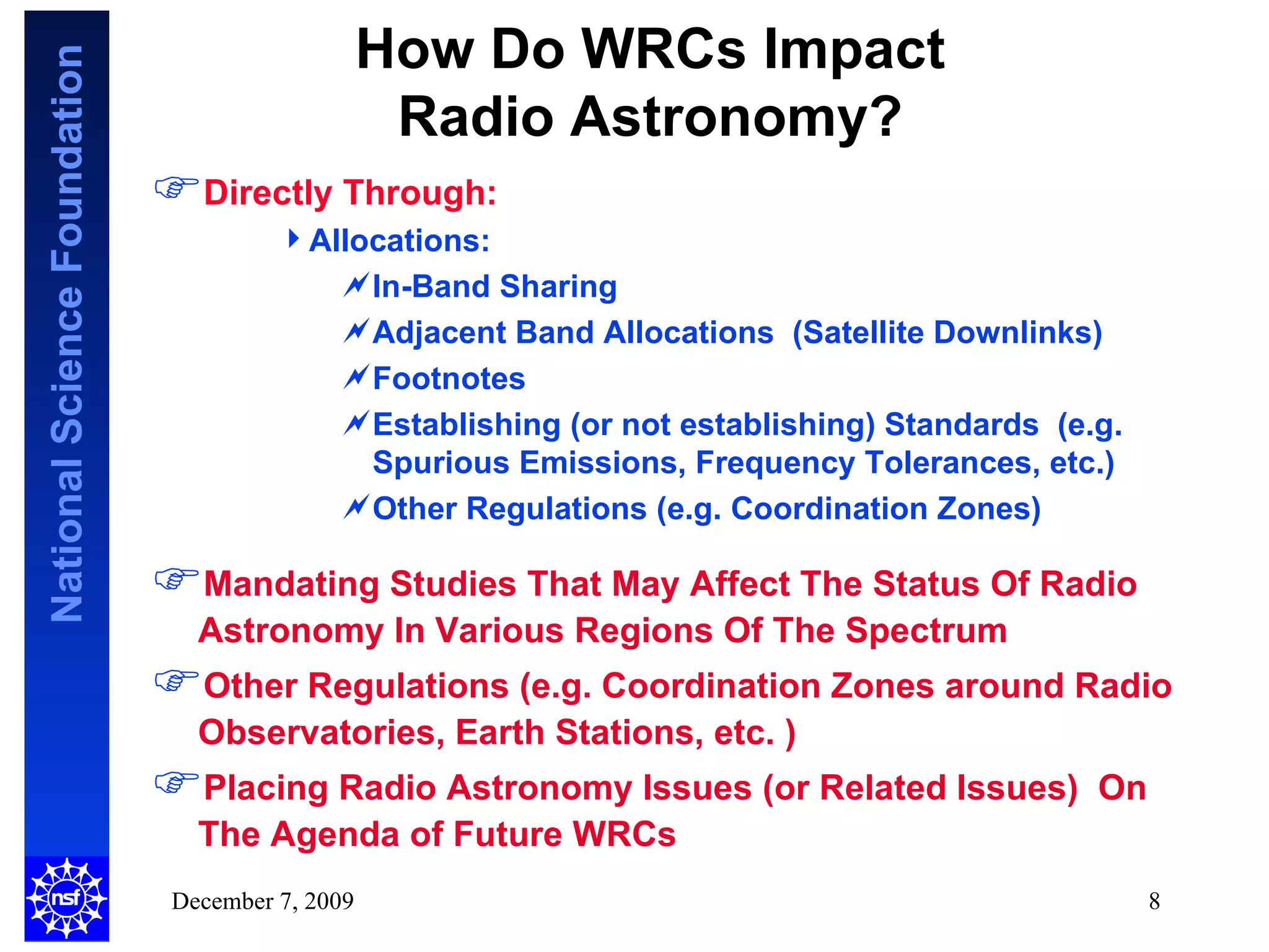 World Radiocommunication Conferences (WRCs) | PPT