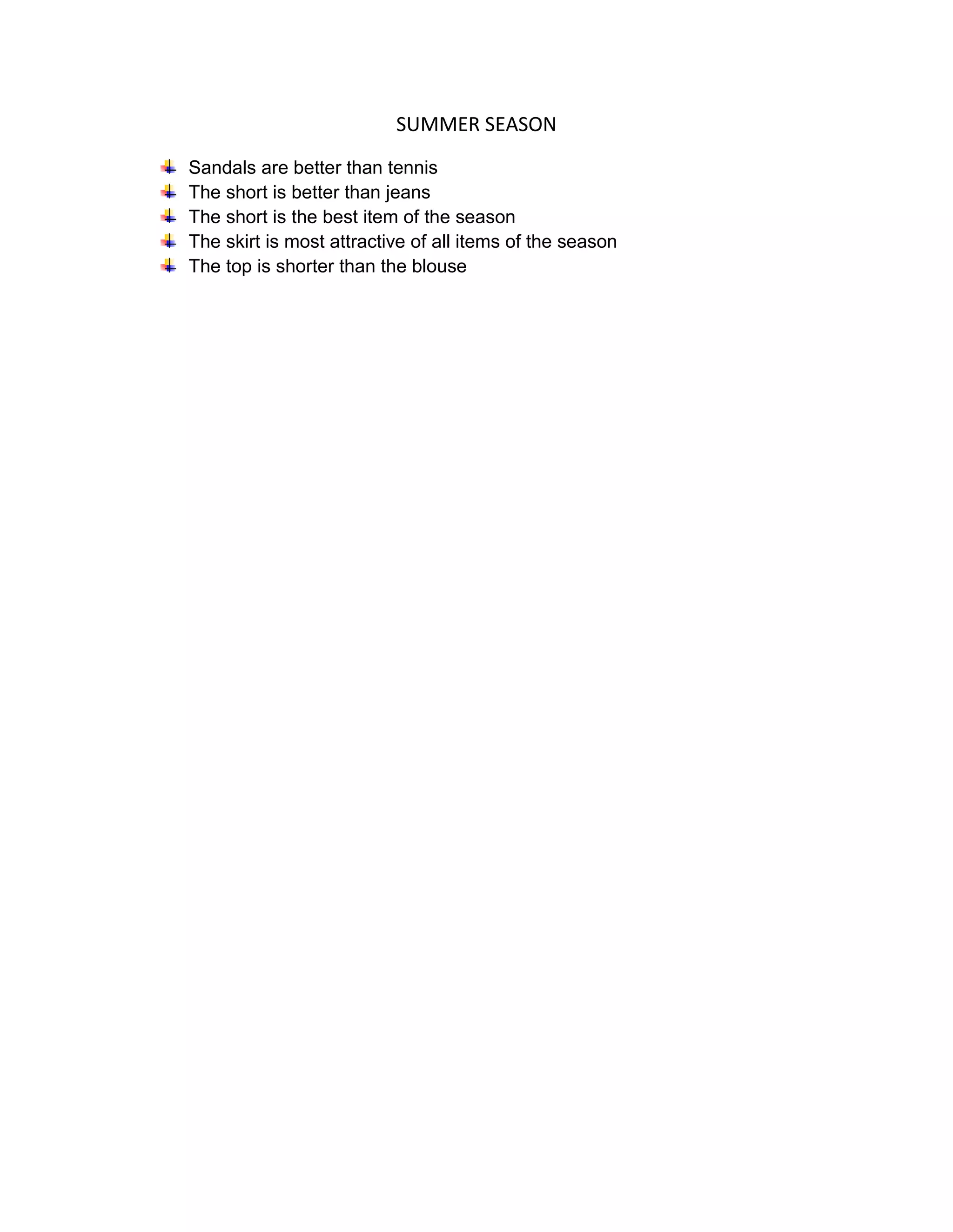 Summer season | DOCX