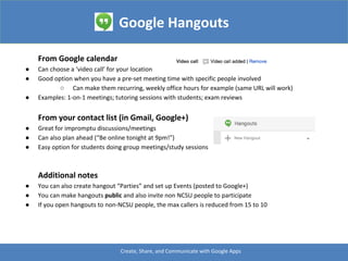 Create, Share, and Communicate with Google Apps | PDF