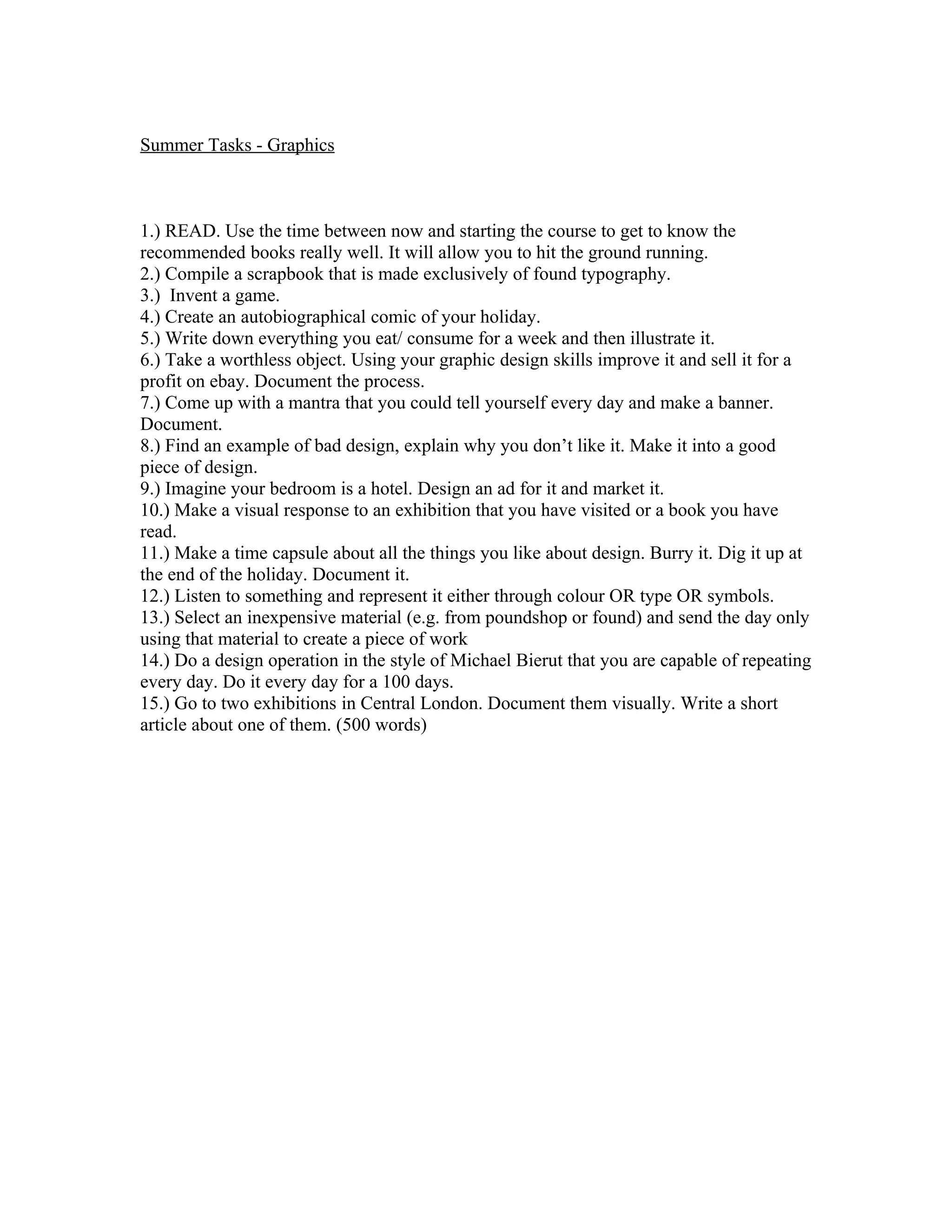 Summer tasks graphics 2012 | PDF