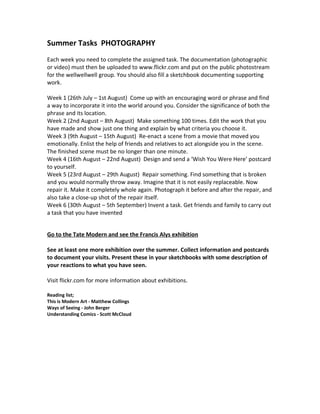 Summer tasks photography | PDF