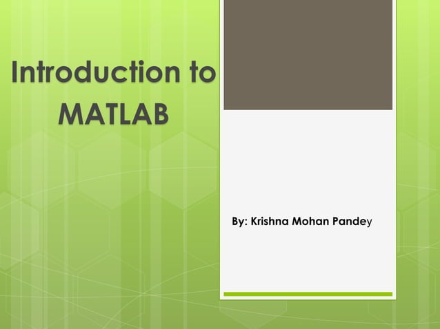 Summer training introduction to matlab | PPT