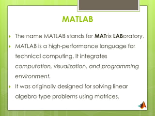 Summer training introduction to matlab | PPT