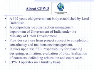 Summer training at CPWD by Aaditi Dhyani | PPTX | Civil Engineering ...