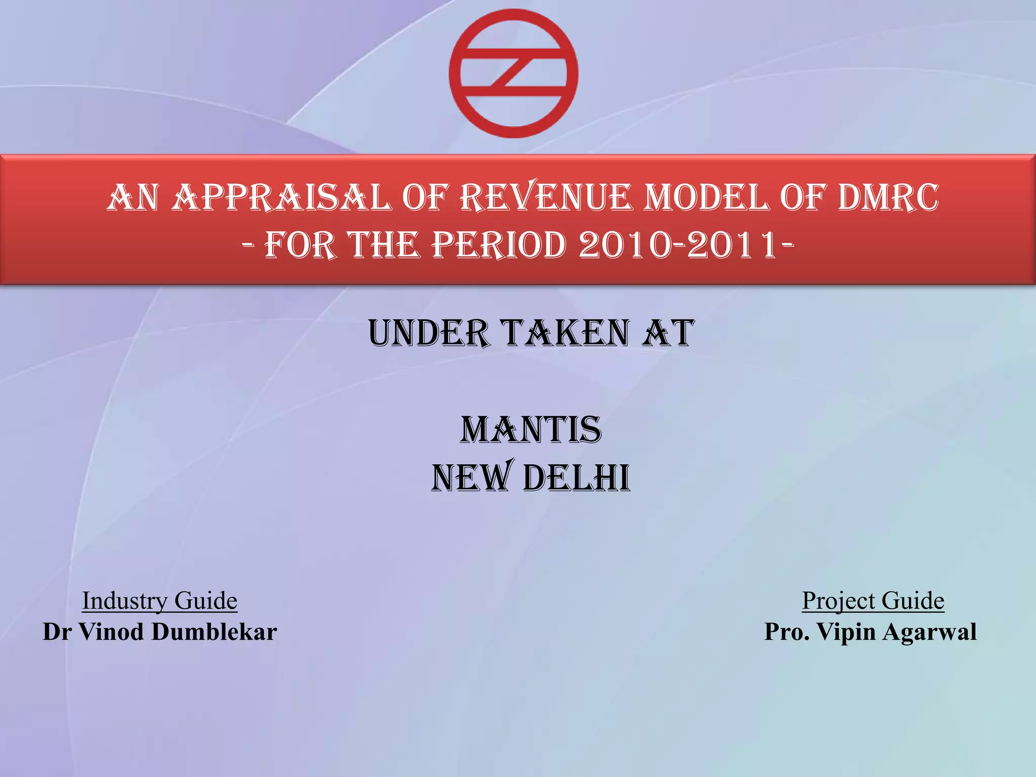 Summer training DMRC ppt | PPTX