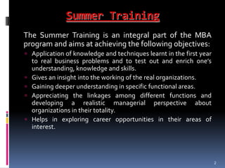 Summer training guidelines | PPTX | Business Administration | Business