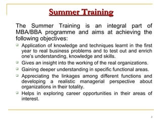Summer training guidelines ppt | PPT