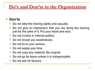 Summer training guidelines ppt | PPT