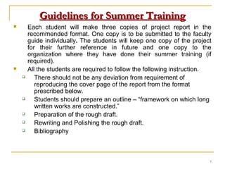 Summer training guidelines ppt | PPT
