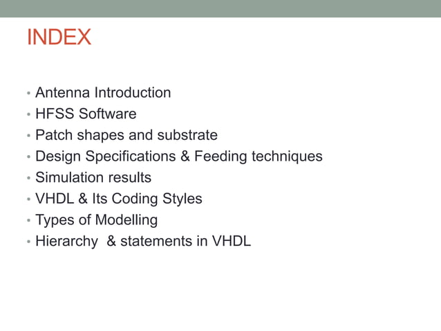 microstrip antennae design & vhdl ppt | PPTX | Technology & Computing
