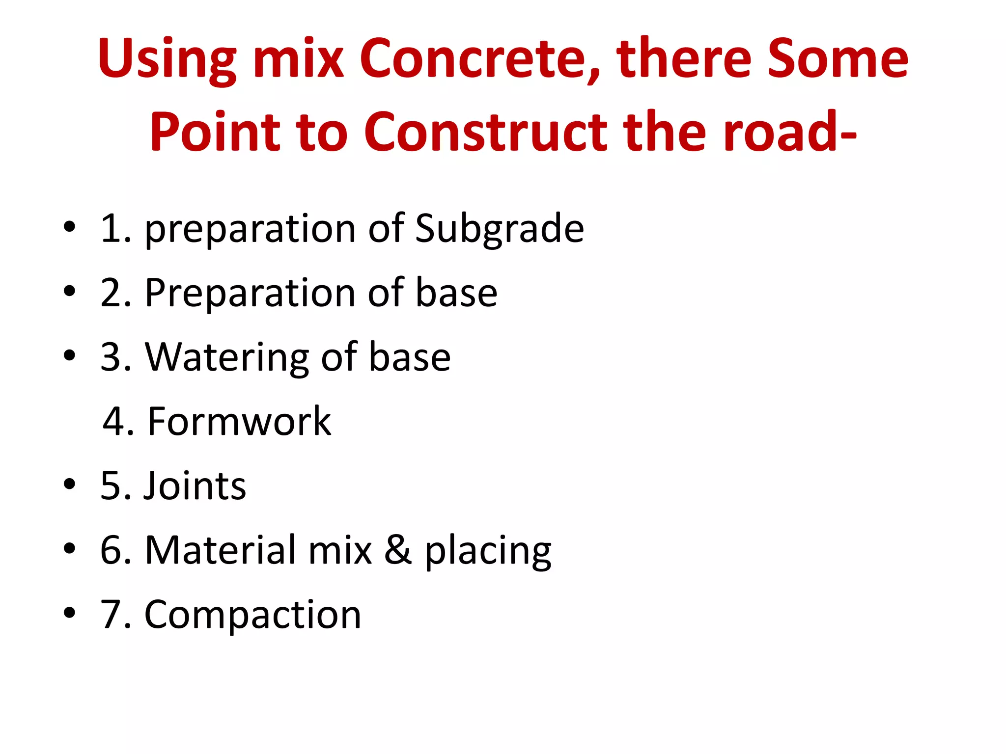 Summer training ppt on cc road construction | PPTX
