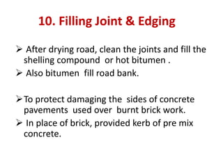 Summer training ppt on cc road construction | PPTX