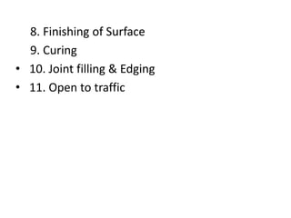 Summer training ppt on cc road construction | PPTX