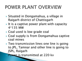 Summer training presentation on thermal plant in jindal steel and power ...