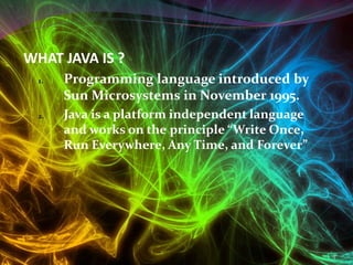 PPT on JAVA | PPT