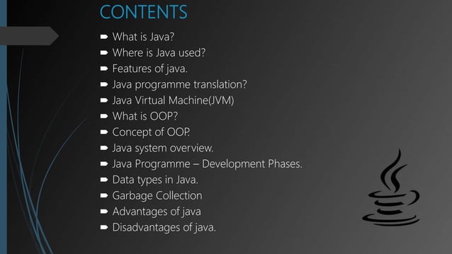 Summer training presentation on "CORE JAVA". | PPTX | Programming Languages | Computing