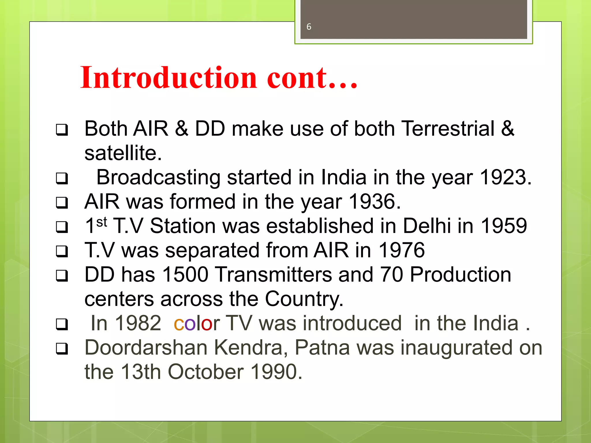 industrial training at doordarshan | PPTX