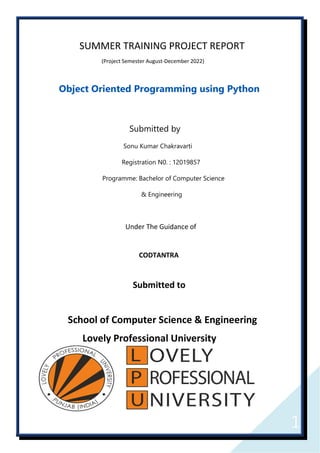 Summer Training Project.pdf | Programming Languages | Computing