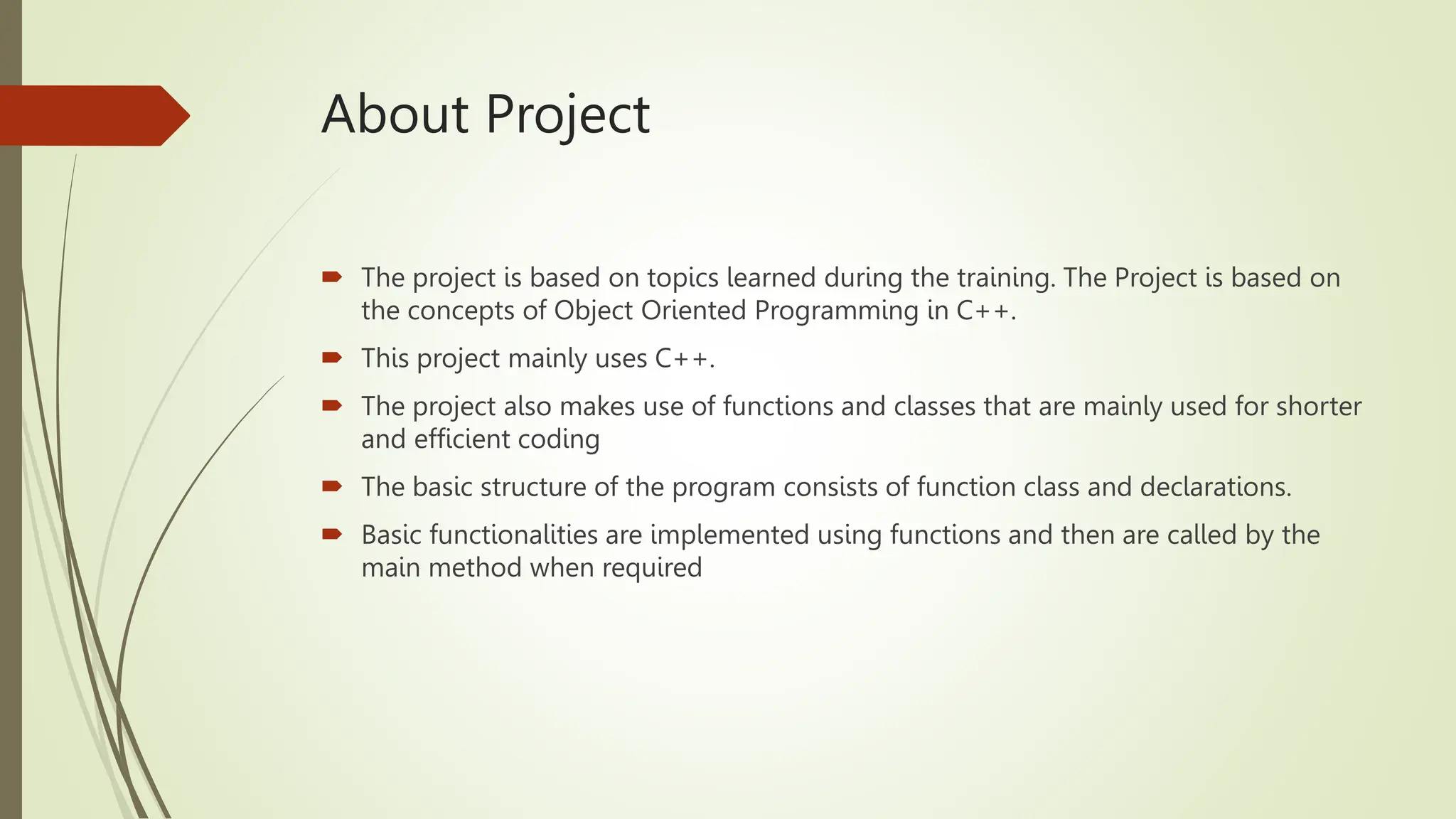 Summer Training Project.pptx | Programming Languages | Computing