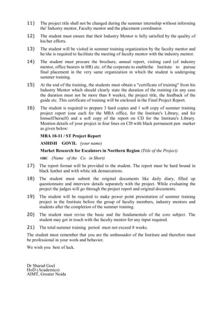 Summer training project guidelines | PDF