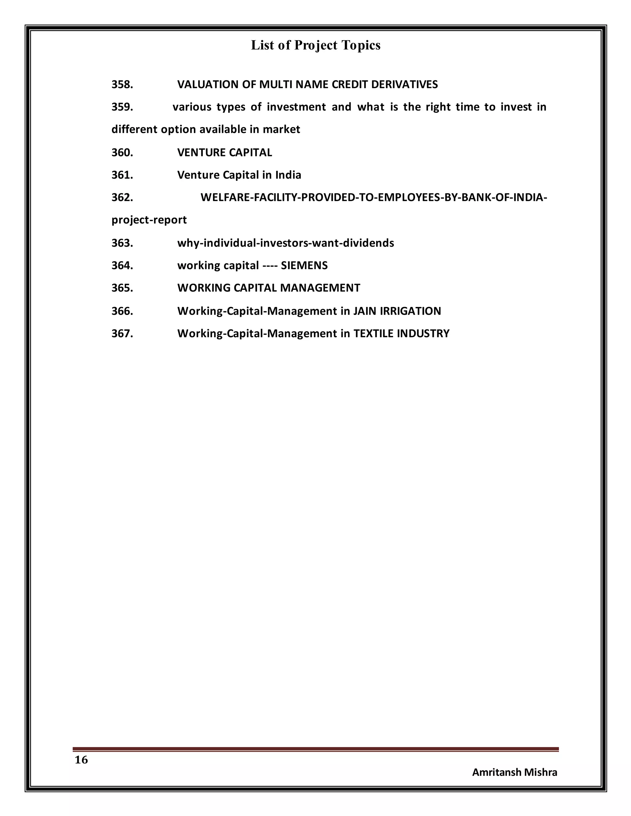 Summer training projects titles | DOCX