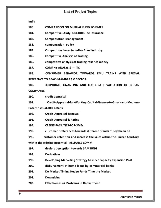 Summer training projects titles | DOCX | Business Accounting & Finance ...