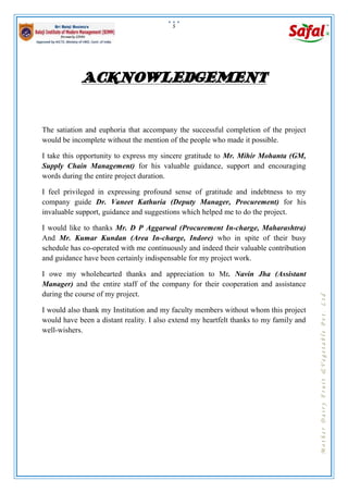 Summer report For Mother Dairy fruit & vegetable Pvt Ltd | DOCX