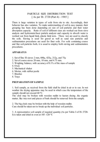 Summer training report on soil testing experiments | DOCX