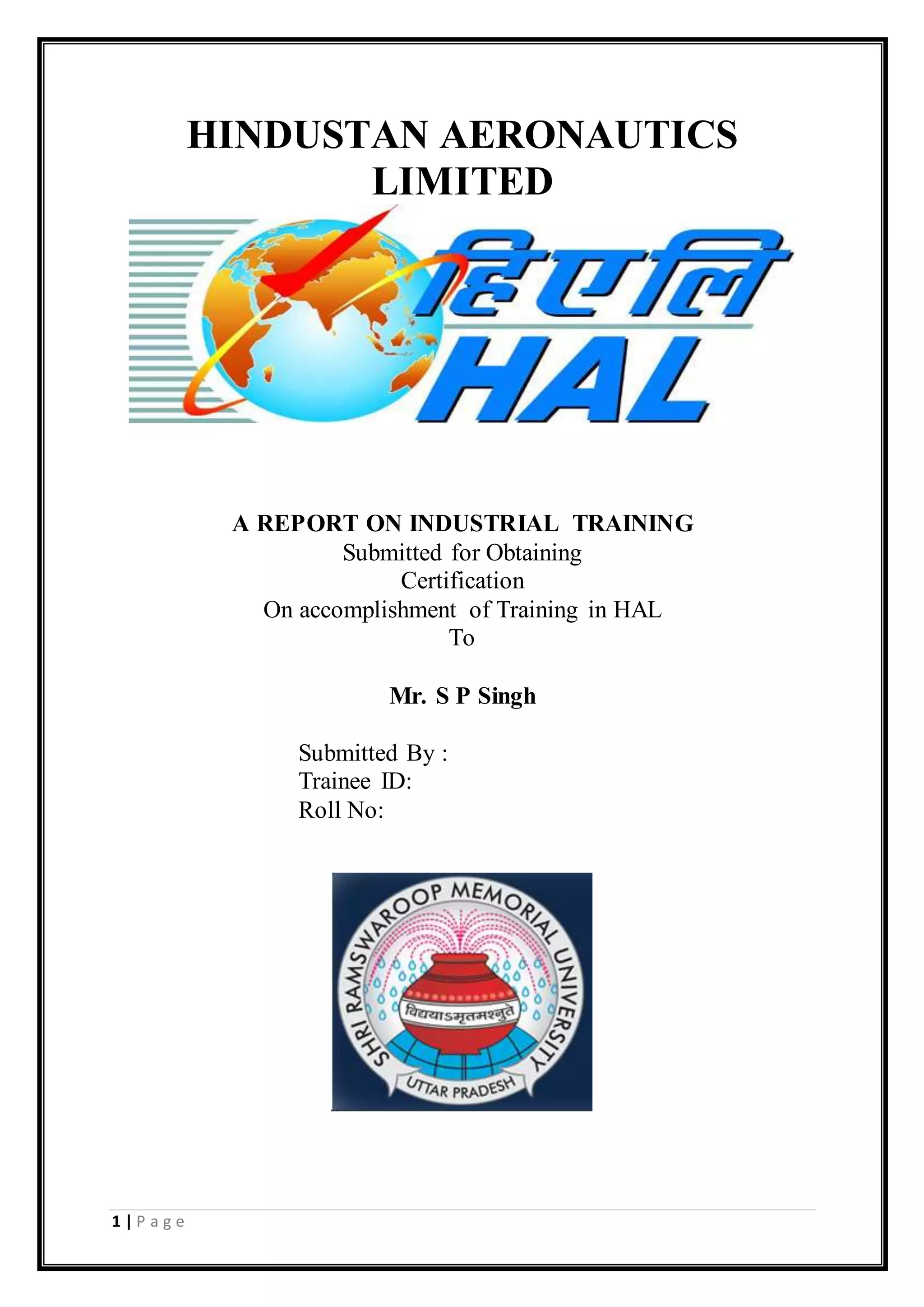 Summer Training Report on ERP System of HAL | DOCX