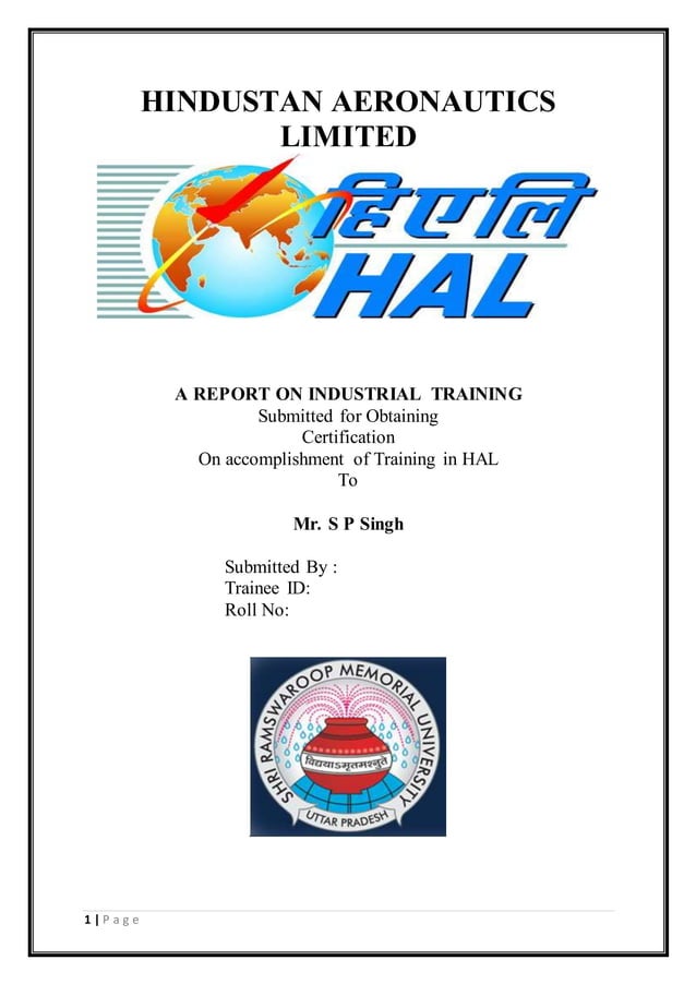 Summer Training Report on ERP System of HAL | DOCX