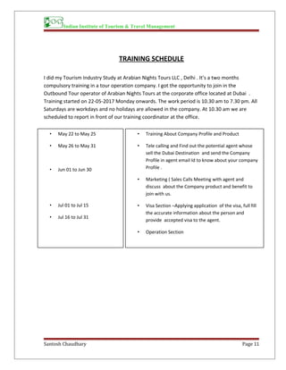 Summer training report | DOC | Business Travel | Travel Type