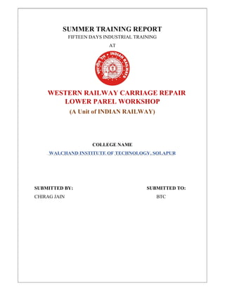 Summer Internship/Training report at Indian Railway | PDF