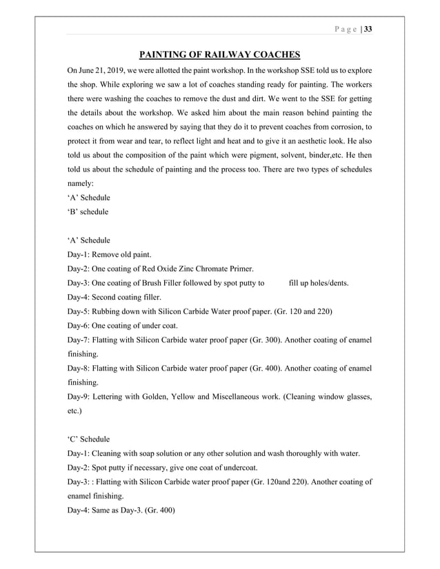 Summer Internship/Training report at Indian Railway | PDF