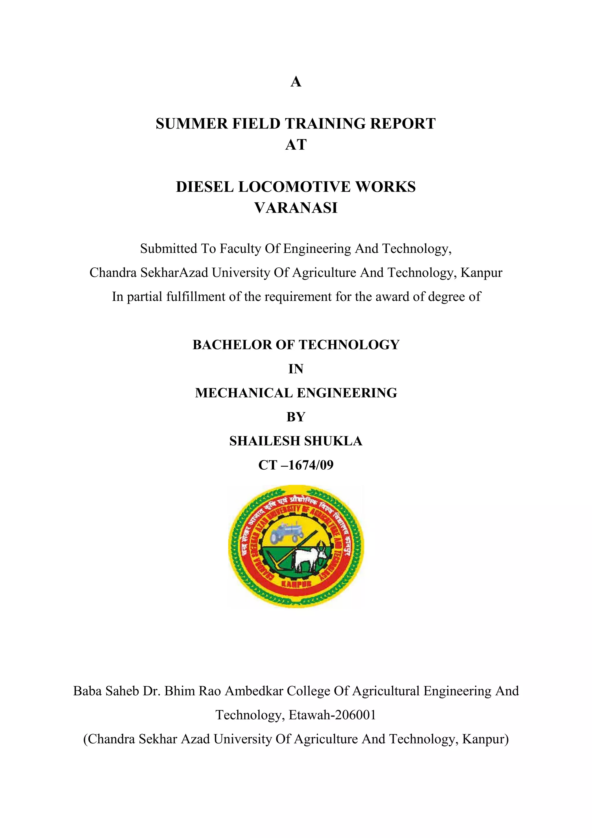 Summer Training Report, DLW Varanasi | PDF