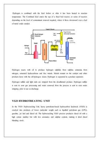 Summer Training Report of EIL Refinery Processes | DOCX