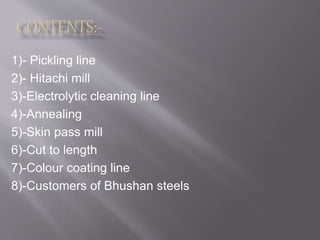 Summer training report on bhushan steels | PPTX