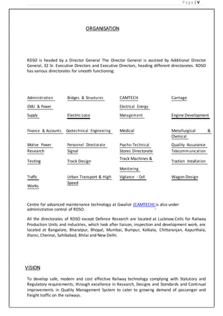 Summer training report rdso ajju | DOCX