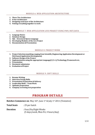 Summer trainingsoftware 2011 | PDF