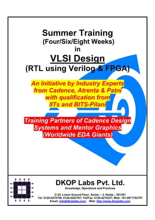 Summer trainingvlsi design-2011 | PDF